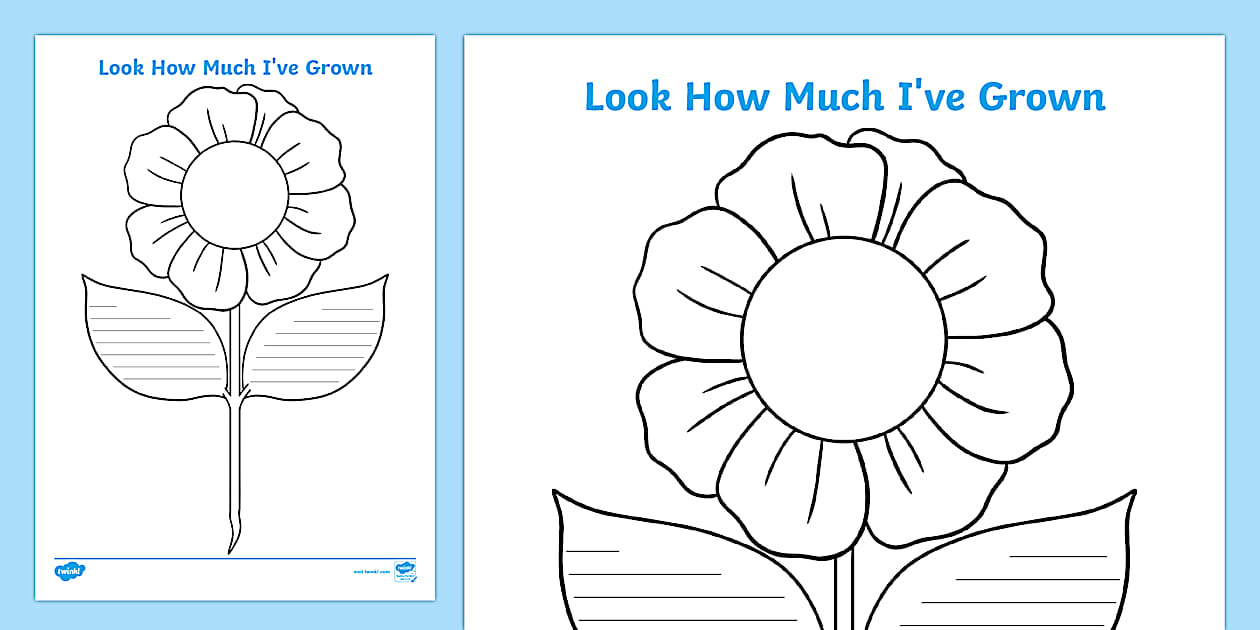Look How Much Ive Grown Flower Writing Frames (teacher made)