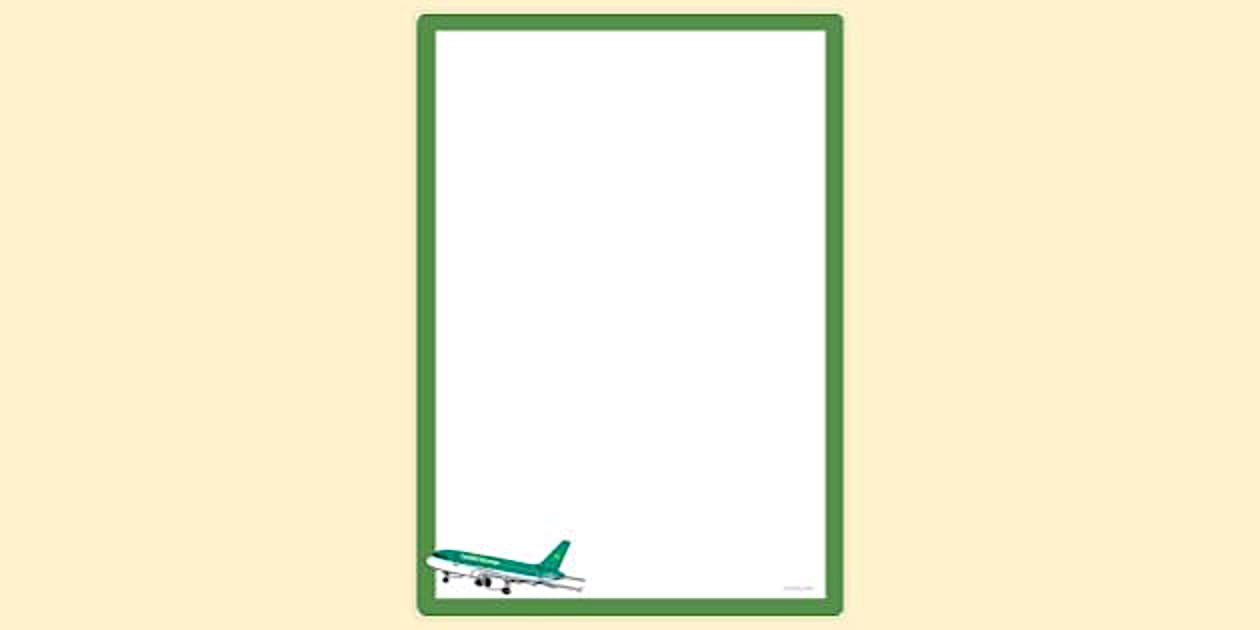 Simple Blank Airplane Page Border | Page Borders | Twinkl