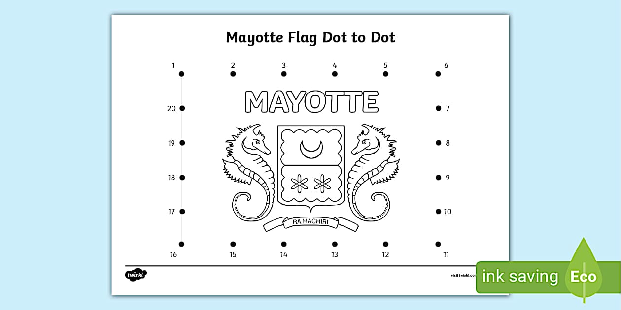 Mayotte Flag Dot-to-Dot Worksheet | Twinkl | Flags | KS1