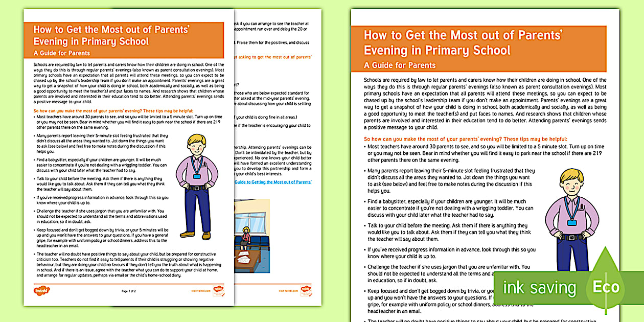 Parent and Carer Primary School Parents' Evenings Guide