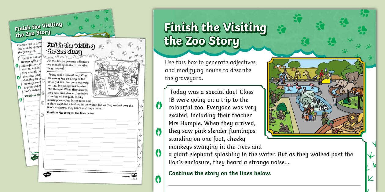 * NEW * Finish the Visiting the Zoo Story Worksheet