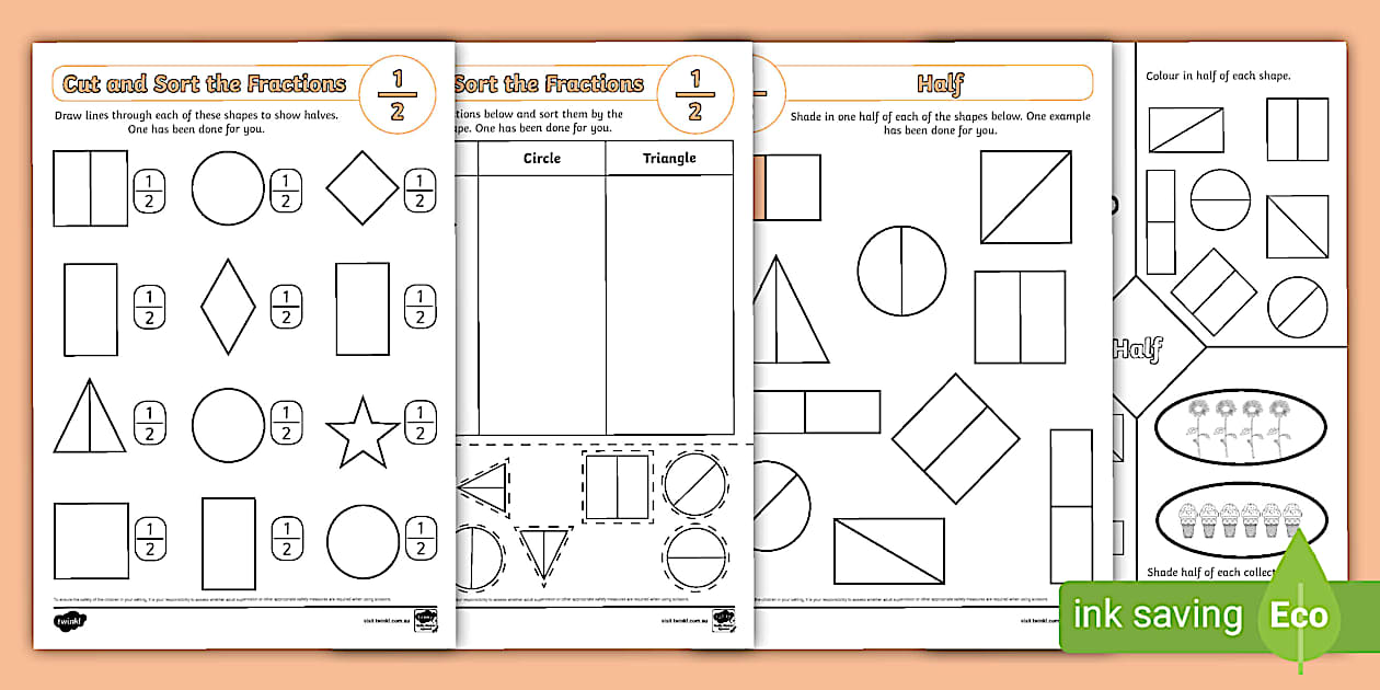 Inclusion Half Worksheets (teacher made) - Twinkl