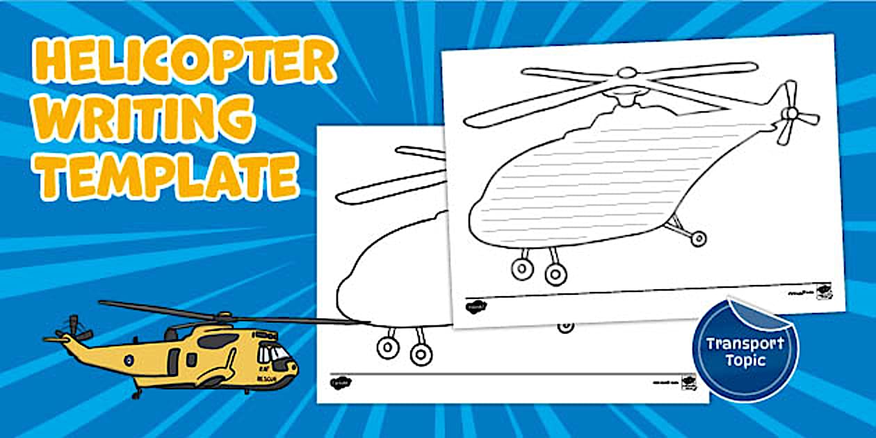 Helicopter Writing Template