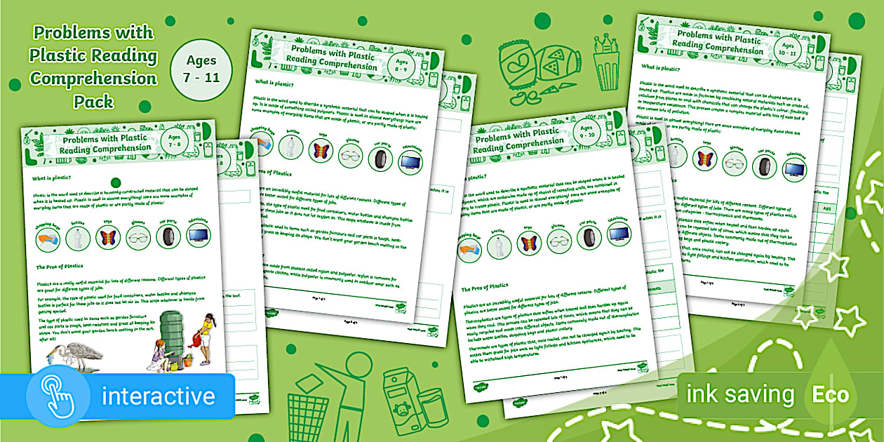 Problems with Plastic Reading Comprehension Pack (7 - 11)