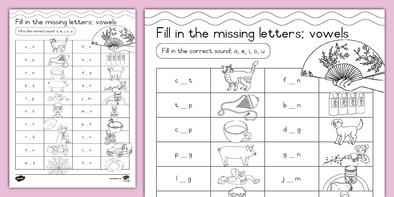 Fill in the Missing Letter - Short Vowels (teacher made)