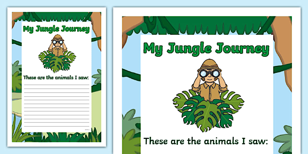 Editable Jungle Animal Themed Animal List Writing Guide
