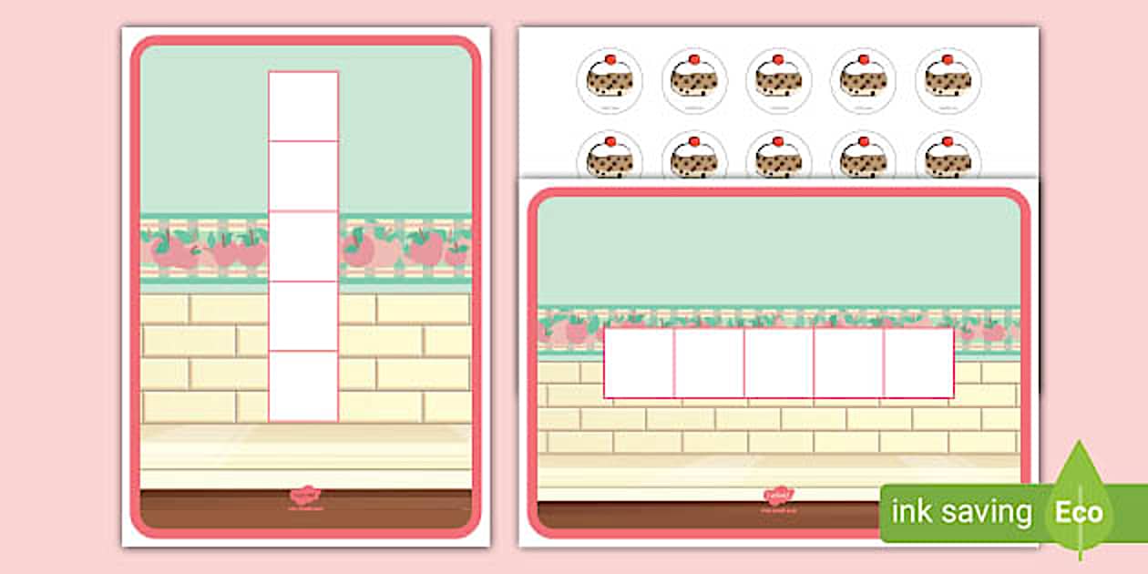 Five Currant Buns Five Frame and Counters Activity - Twinkl