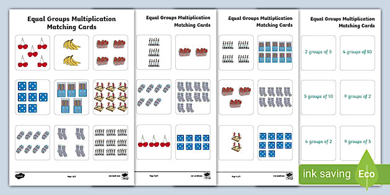 👉 KS1 Equal Groups Multiplication Matching Cards - Twinkl