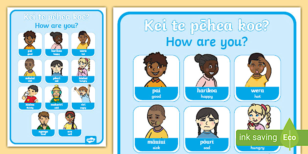 Kei te pēhea koe? Poster | Emotions | Twinkl (teacher made)