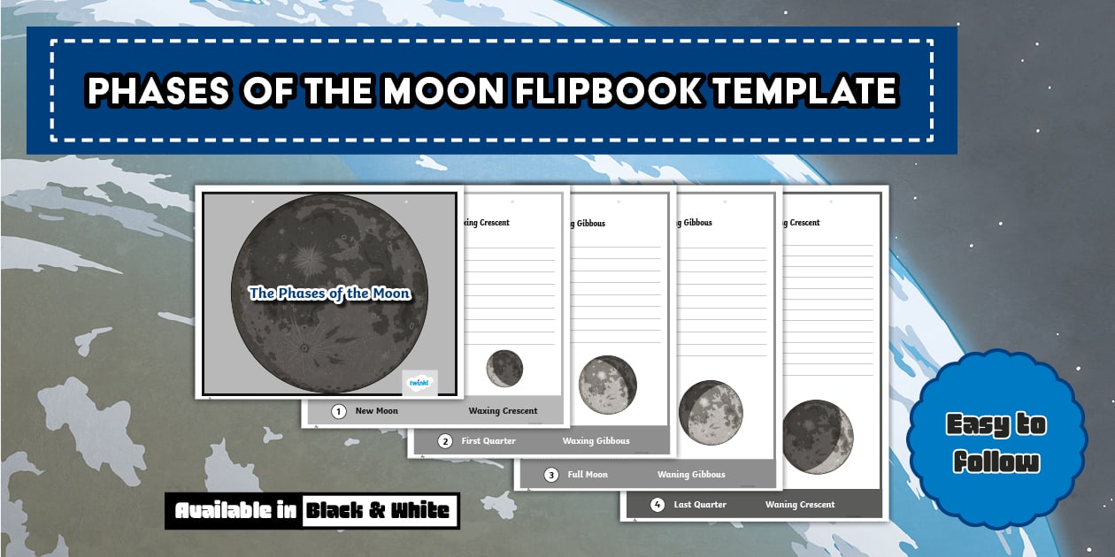 Phases of the Moon Flipbook Template