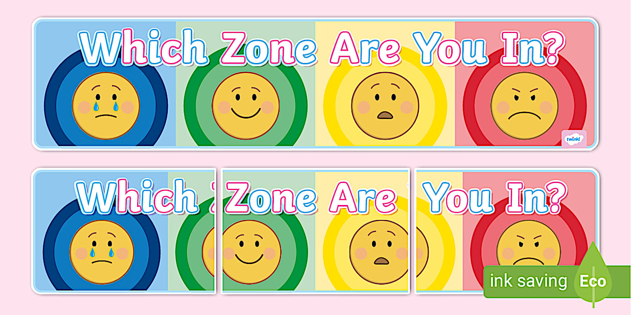 😊 Emoji Which Zone Are You In? Display Banner - Twinkl