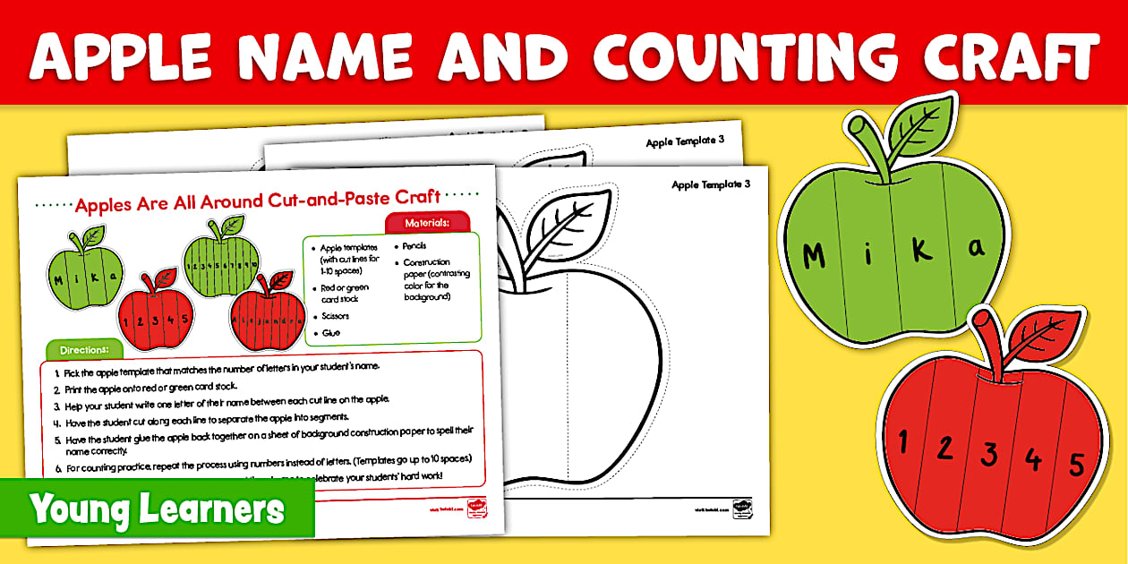 Apple Fine Motor Cut-and-Paste Craft - Twinkl