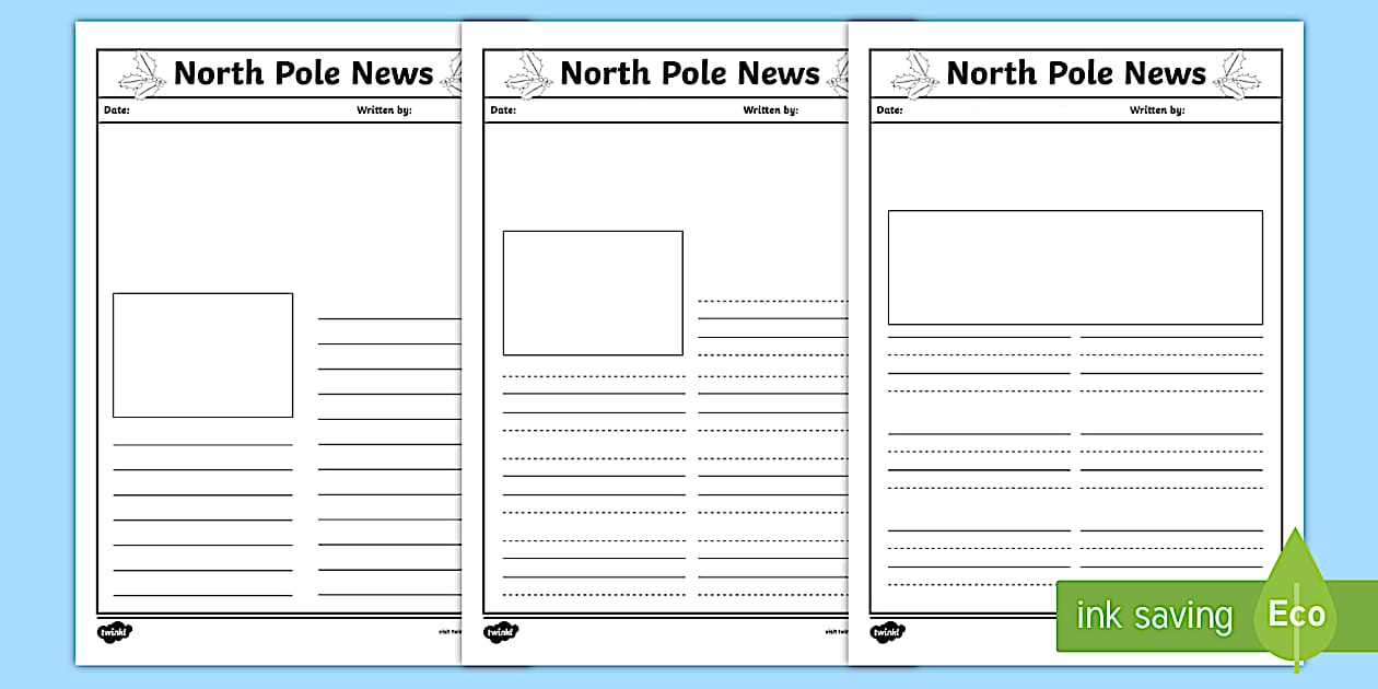Editable North Pole News Writing Template (teacher made)