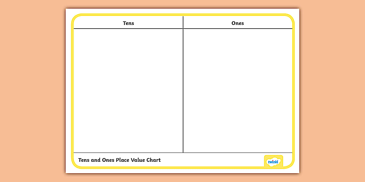 Tens and Ones Place Value Chart | F-2 Mathematics - Twinkl
