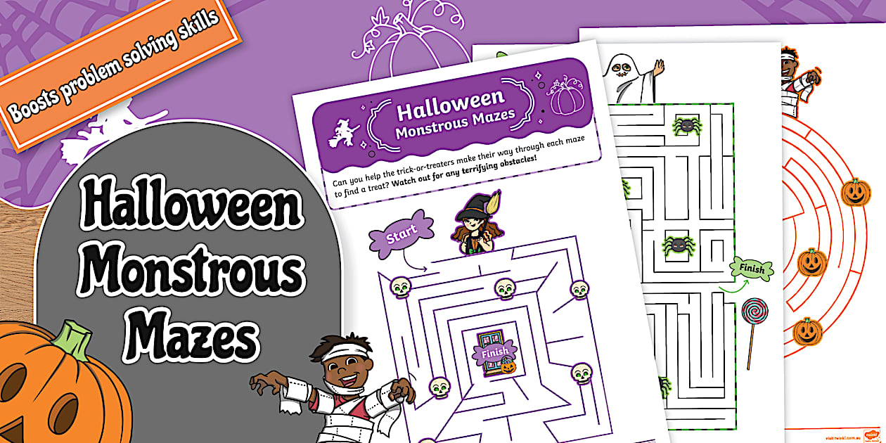 Halloween Monstrous Mazes - Twinkl Halloween