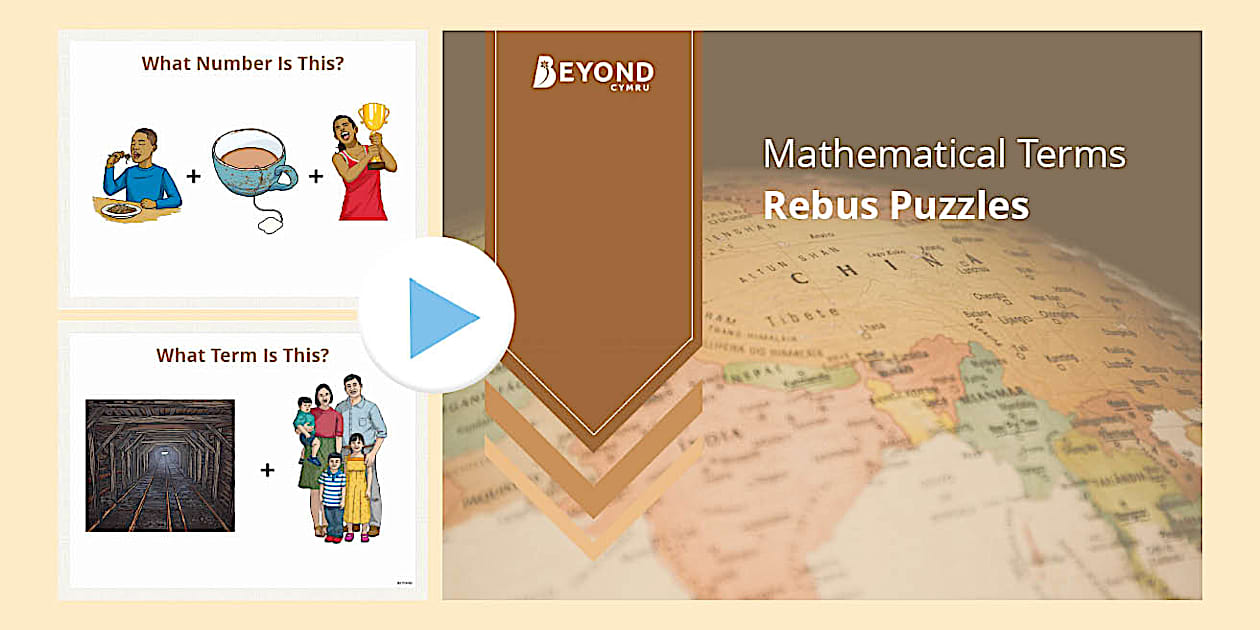 Mathematical Terms Rebus Puzzle (teacher made) - Twinkl
