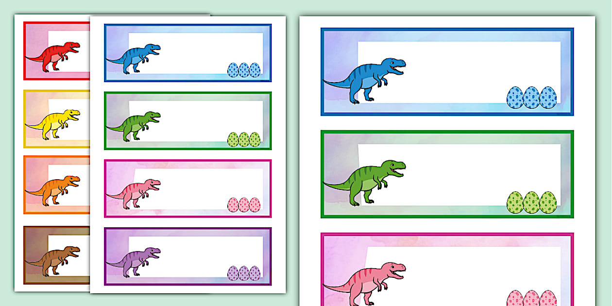 Dinosaur Name Tags (teacher made) - Twinkl