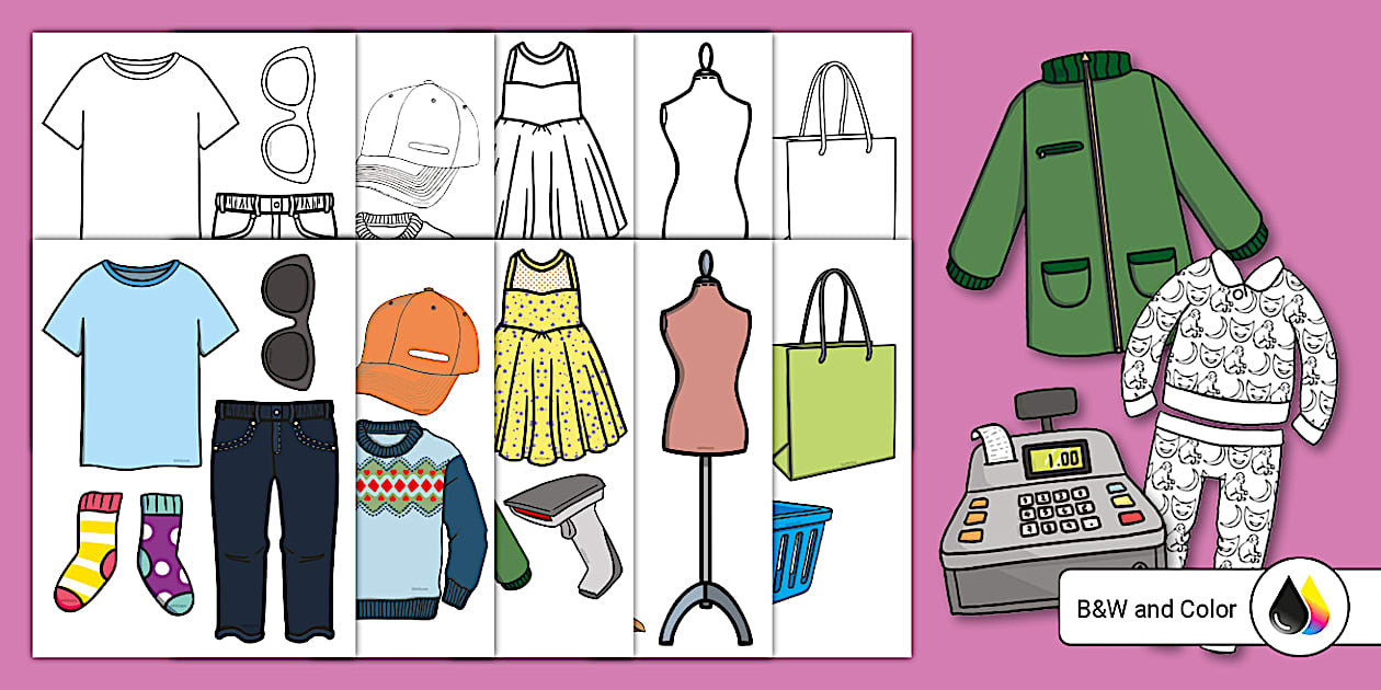 Clothing Store Dramatic Play Cutouts (teacher made) - Twinkl