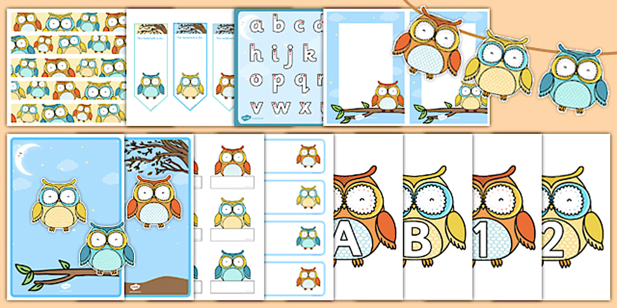 Owl Themed Classroom Display Pack | Door & other decorations
