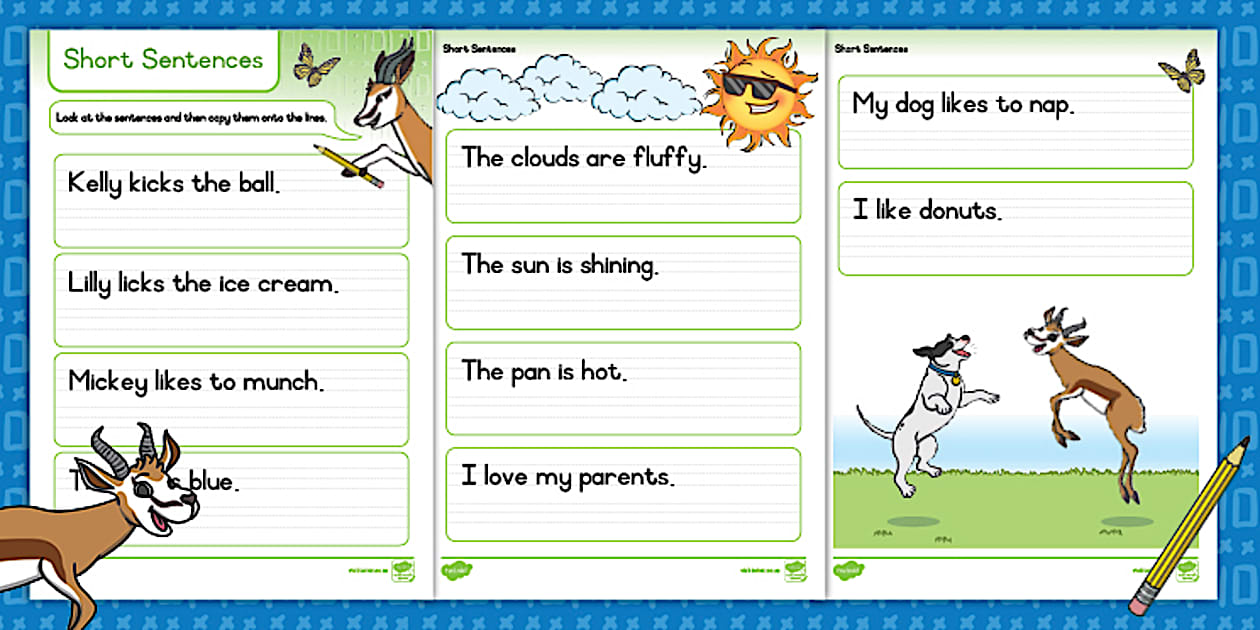 Short Sentences - Writing (teacher made) - Twinkl