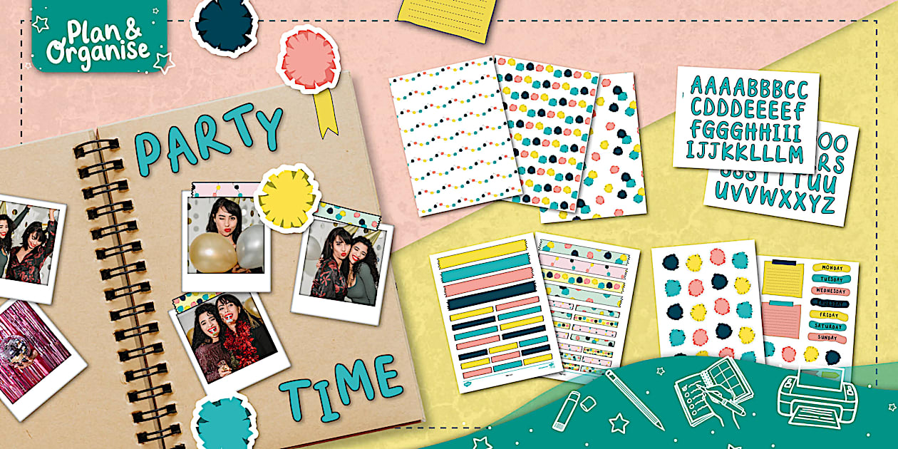 FREE! - Pom-Pom Party | Printable Scrapbooking Kit - Twinkl
