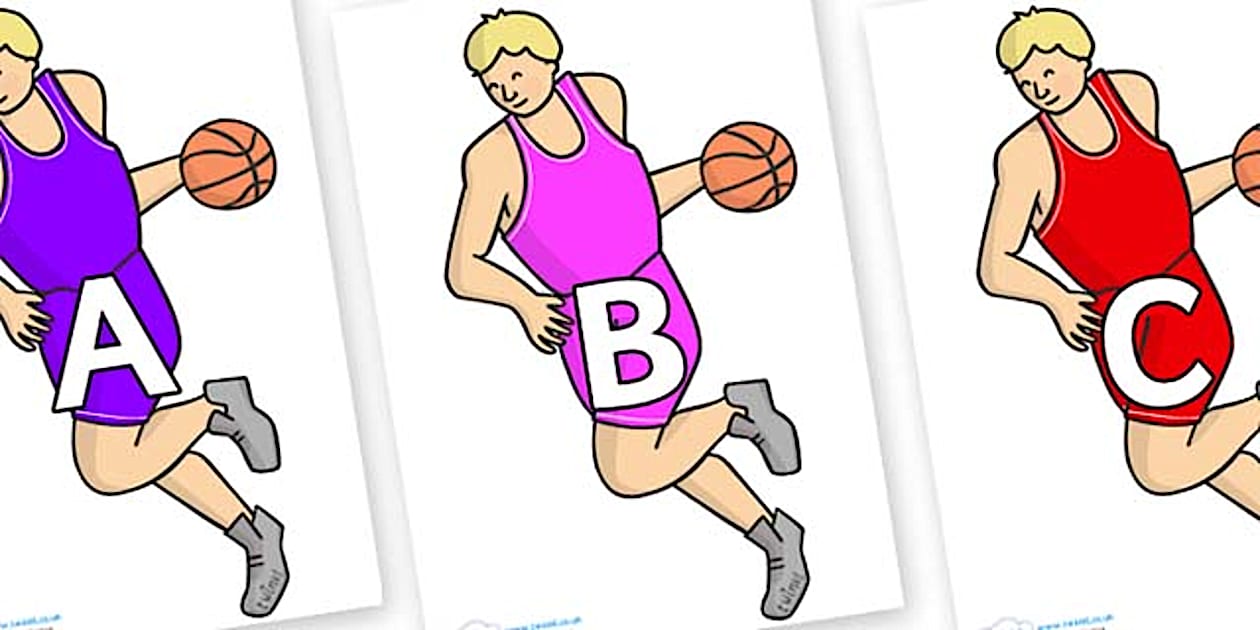 A-Z Alphabet on Basketball Player (teacher made) - Twinkl