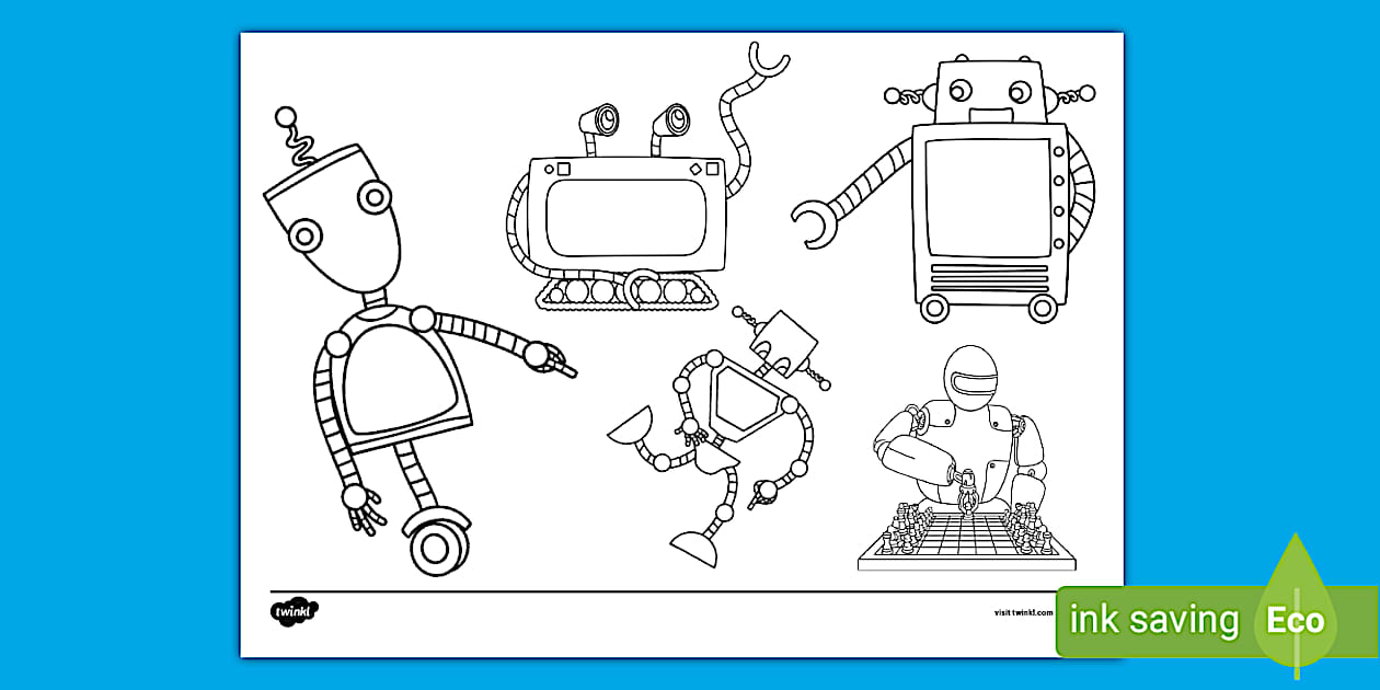 Robot Doodle Colouring Page (Teacher-Made) - Twinkl