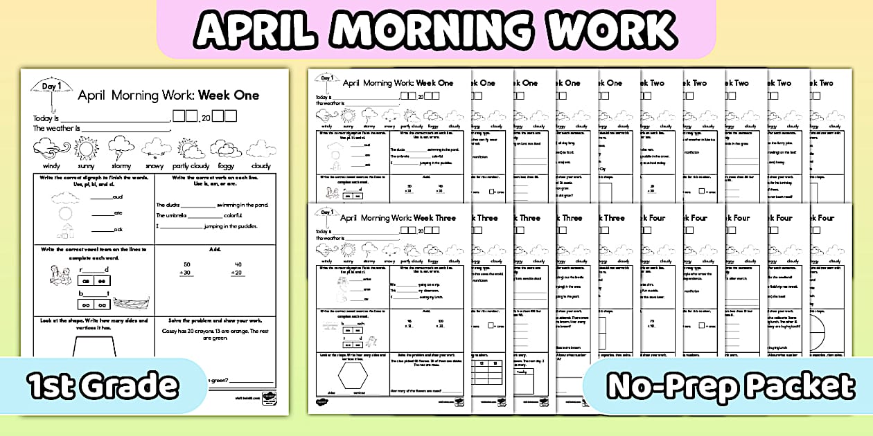 Morning Work for First Graders | Resource | Twinkl USA