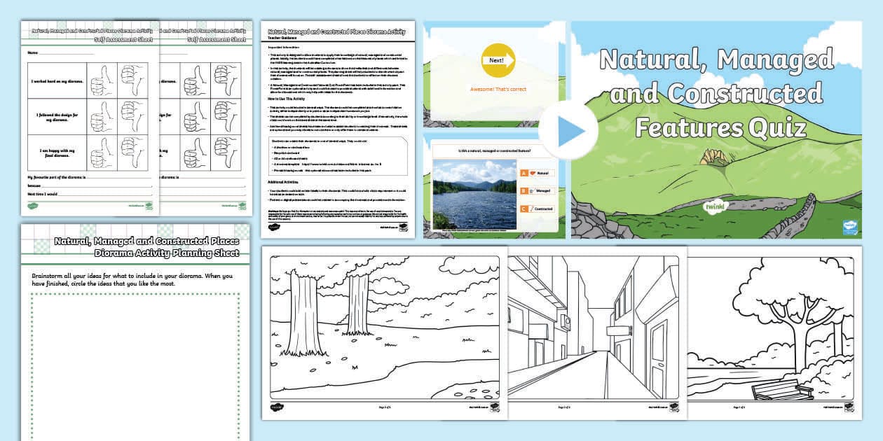 Natural, Managed and Constructed Places Diorama Activity