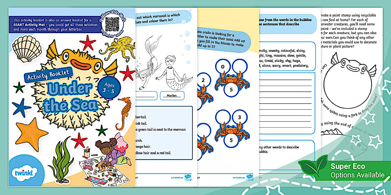Under the Sea Activity Booklet (Ages 3 - 5) (teacher made)