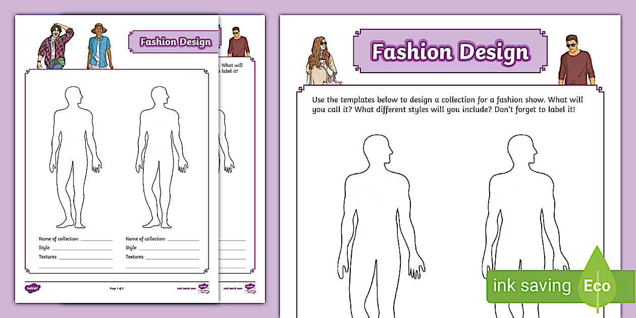 Fashion Design Templates (teacher made) - Twinkl