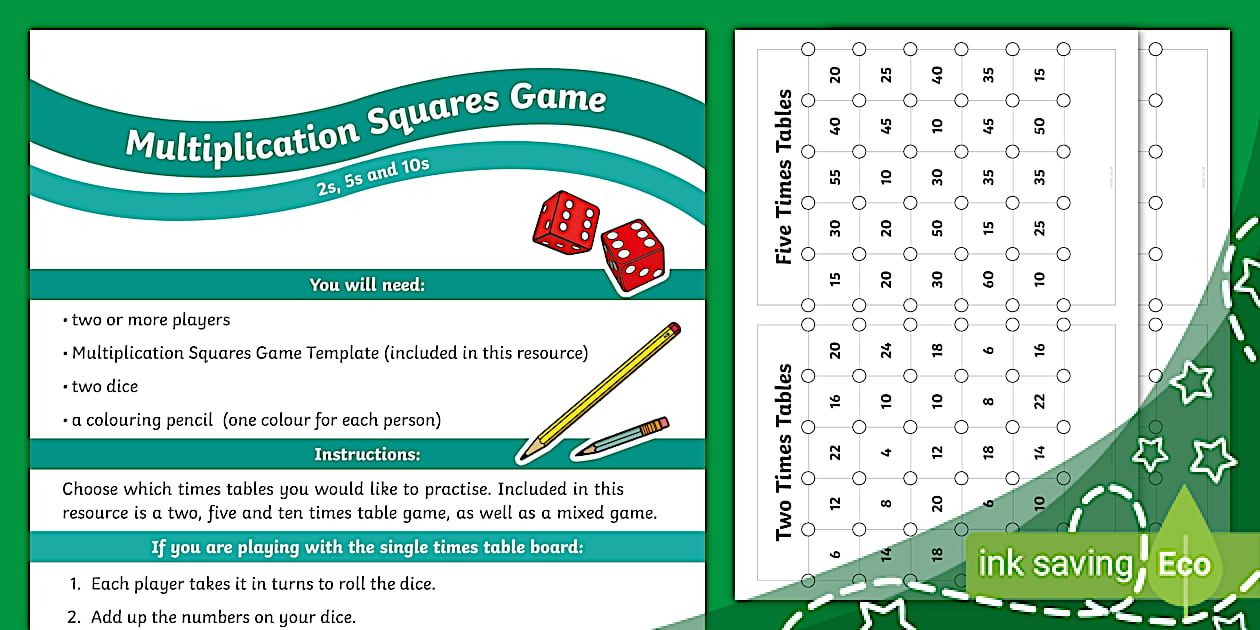 Multiplication Squares Game (teacher made) - Twinkl