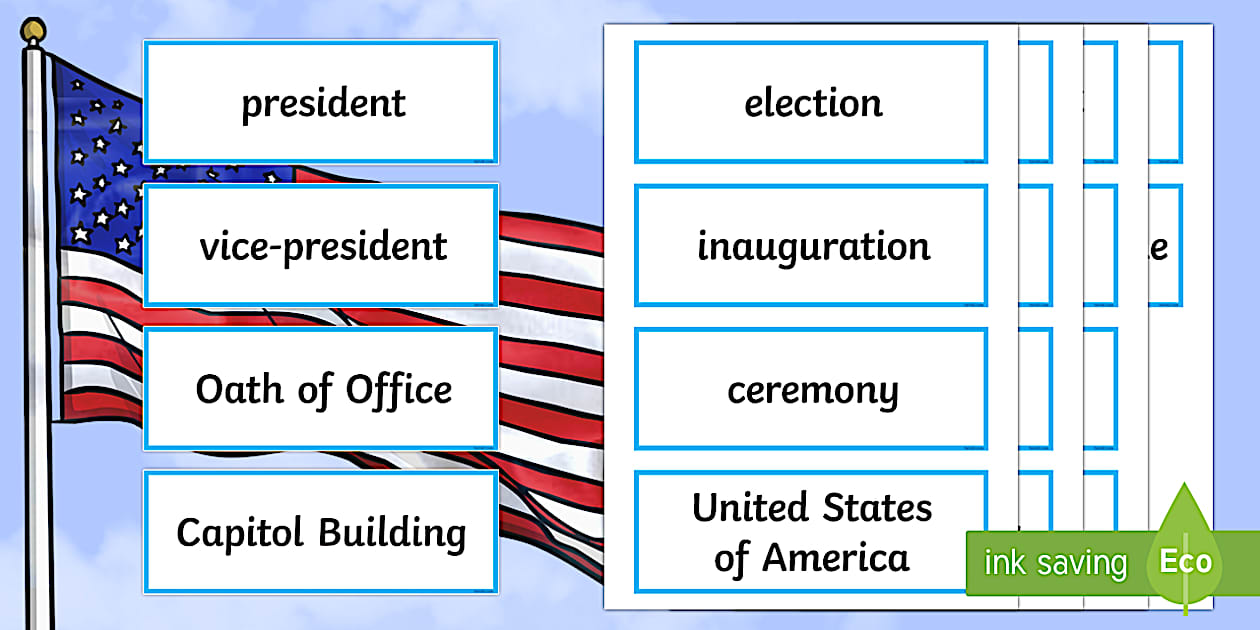 KS2 Inauguration Day Word Cards (teacher made) - Twinkl
