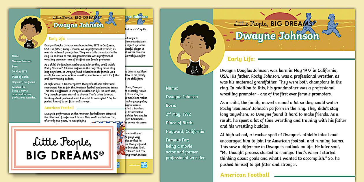 Little People, Big Dreams: Dwayne Johnson Fact File