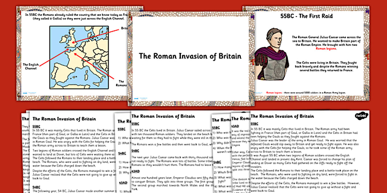 The Roman Invasion of Britain Task Setter Flipchart - romans