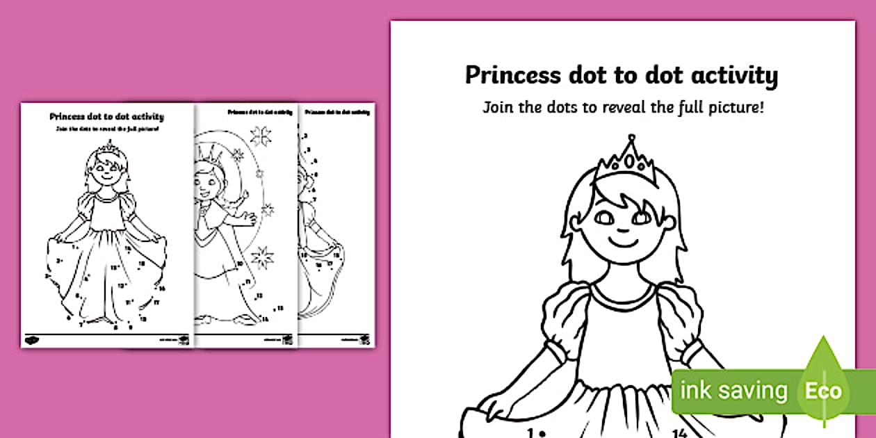 Printable Princess Dot-to-Dot Activity Sheets - Twinkl