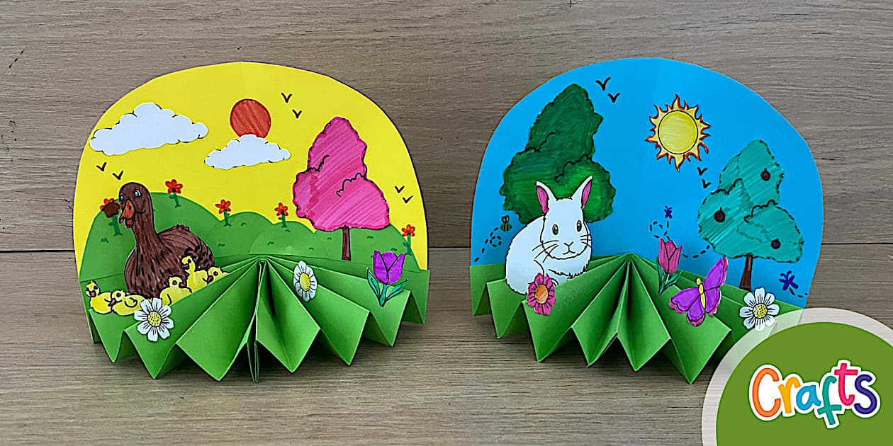 3D Spring Scene Craft (teacher made) - Twinkl