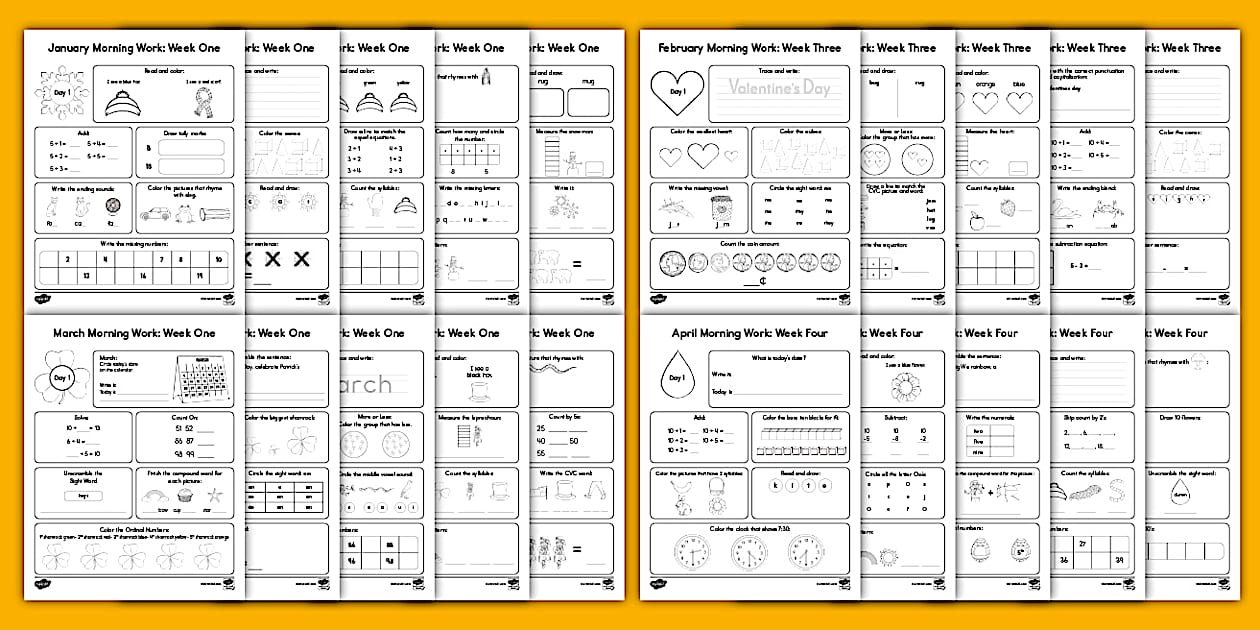 Kindergarten Morning Work | Resource | Twinkl USA - Twinkl