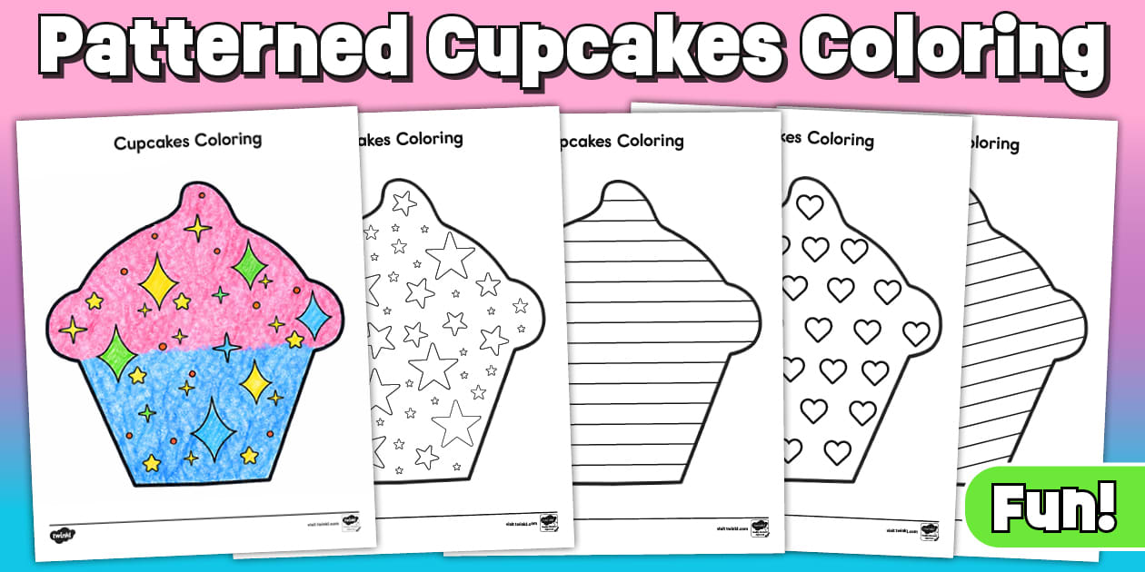 Patterned Cupcakes Coloring Pages