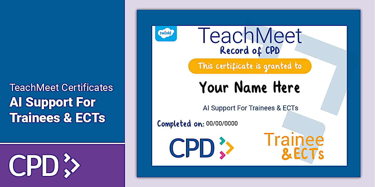 TeachMeet Certificate - AI Support For Trainees & ECTs
