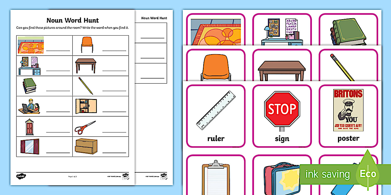 Noun Classroom Game | Word Hunt | Years 1 and 2 - Twinkl