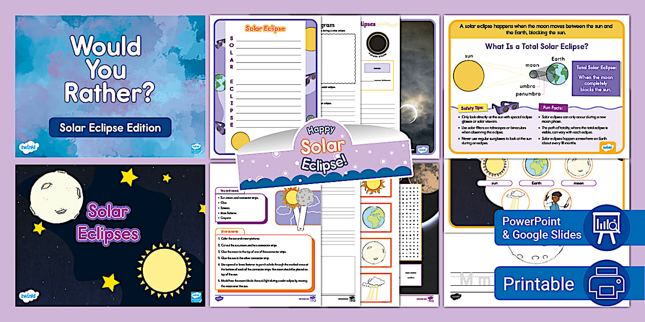 Solar Eclipse Printables | Resource | Twinkl USA - Twinkl