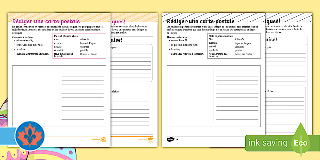 Saving Easter Intermediate Writing Activities French
