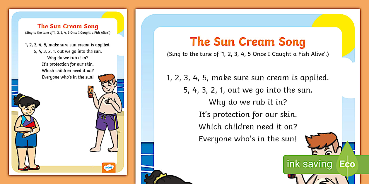 The Sun Safety Song for Preschoolers | Sun Cream | Twinkl