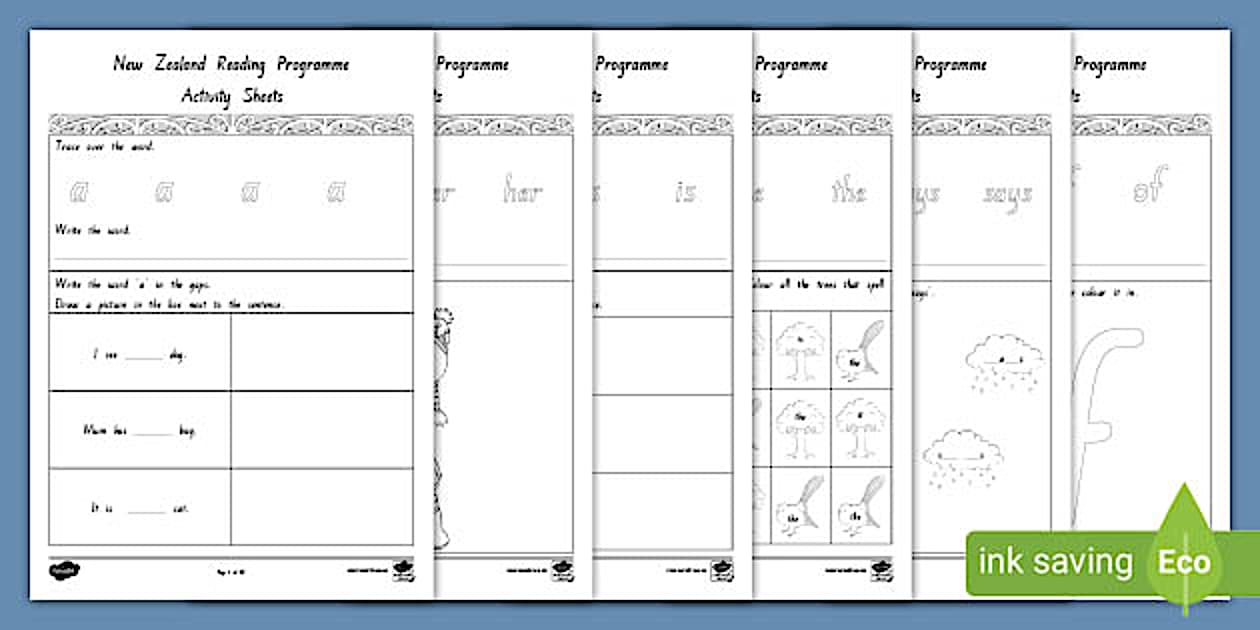 New Zealand Reading Programme Activity Sheets (teacher made)