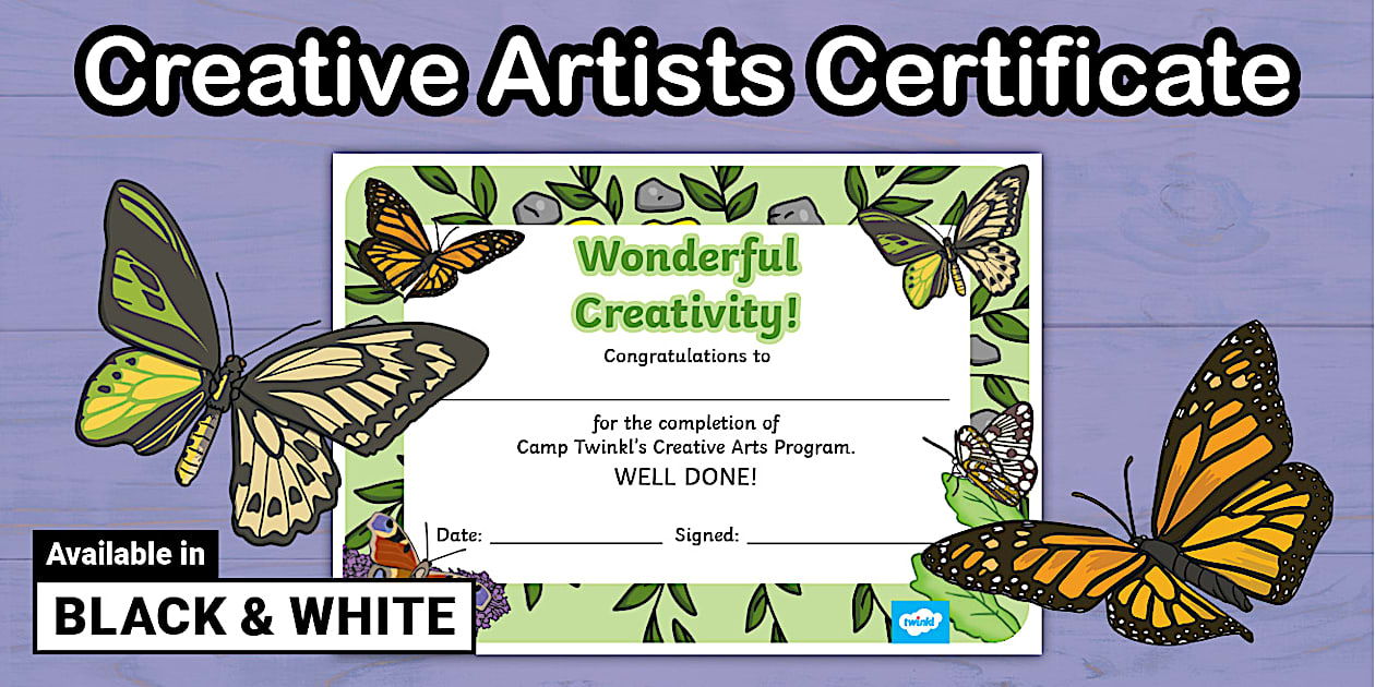 Creative Artists Certificate - Camp Twinkl