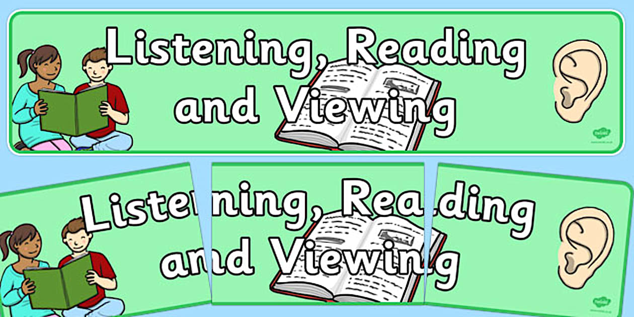 Listening, Reading and Viewing Display Banner NZ - Twinkl