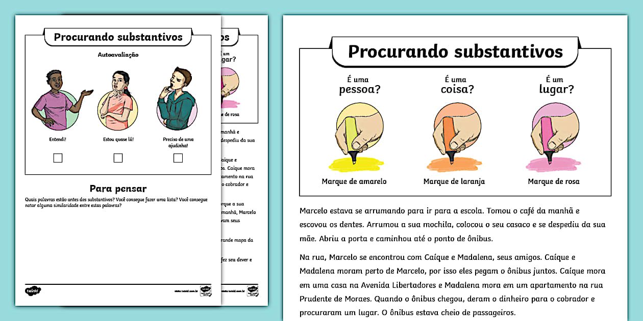 Procurando substantivos - Folhas de atividade - Twinkl