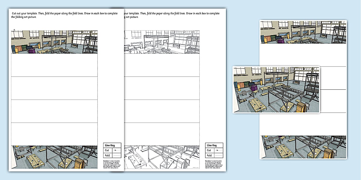 Science Laboratory Folding Art Template (teacher made)