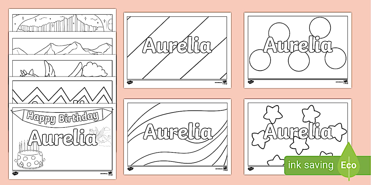 Aurelia Name Simple Colouring Activity - Twinkl